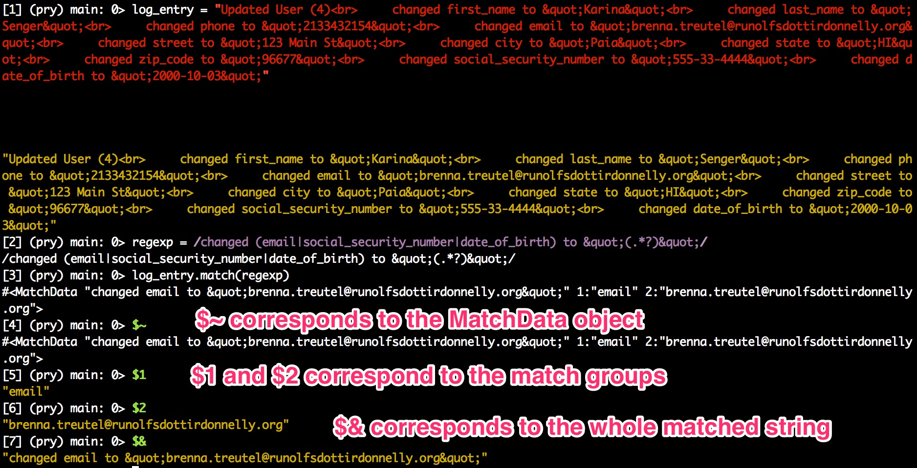 Masking PII With Ruby Gsub With Regular Expression Named Match Groups 
